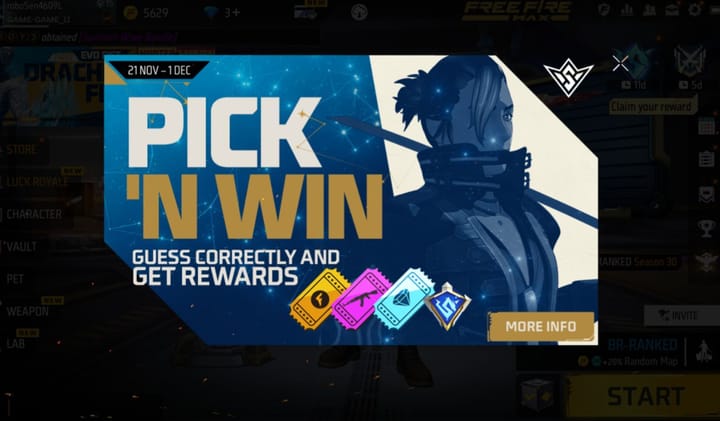 Free Fire: Free Fire MAX Pick 'n Win event guide: How to get free ...