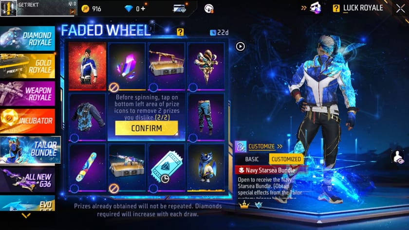 New Free Fire MAX Faded Wheel: FFWS Legendary Tailor bundle and other ...
