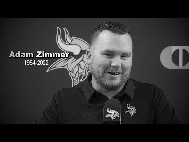 Who was Mike Zimmer's son Adam Zimmer, who died at 38?