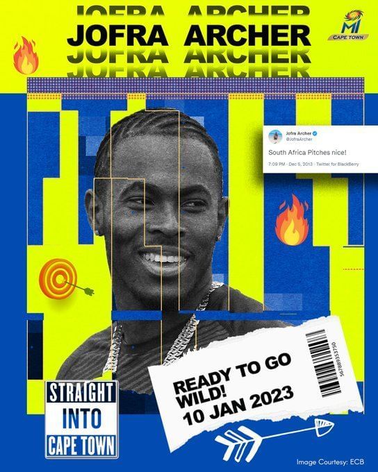 SA20: Jofra Archer joins Mumbai Indians Cape Town as a wild card player
