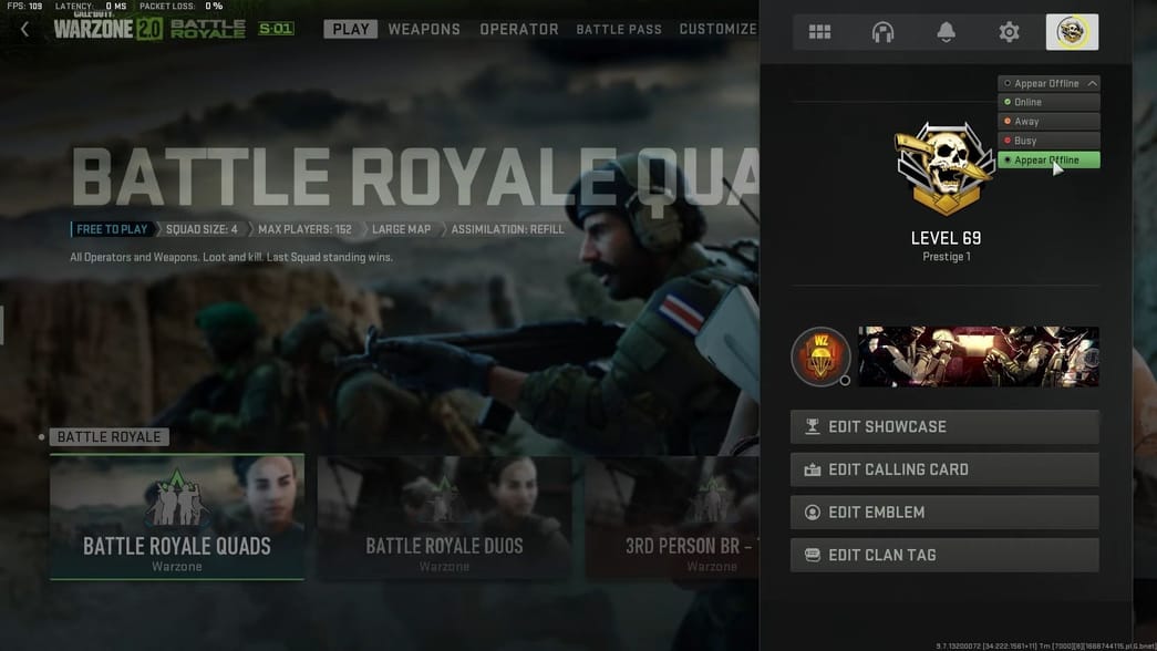 Warzone 2 "Appear Offline" status not working: Possible fix, reasons ...