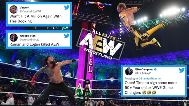 "Roman and Logan killed AEW" - Wrestling fans go nuts as Dynamite ...