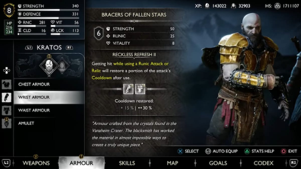 God of War Ragnarok: How to get Kratos' Fallen Stars armor set