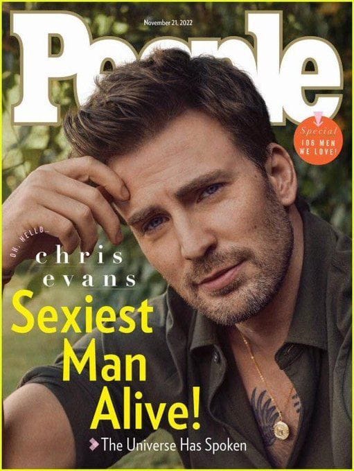 "Took you this long": Fans rejoice as Chris Evans is named People's 2022 Sexiest Man Alive