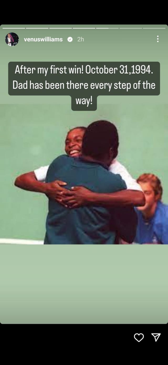 "Dad has been there every step of the way!" - Venus Williams posts ...