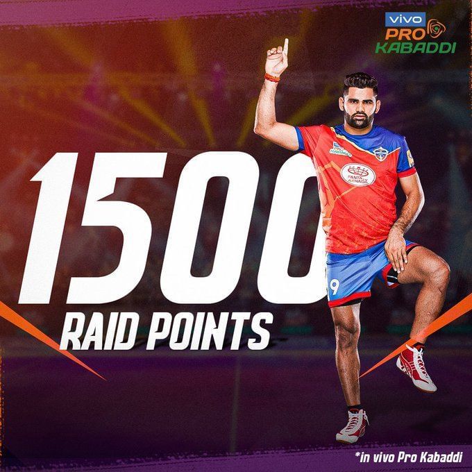 Pro Kabaddi 2022: Pardeep Narwal becomes the first raider in PKL history to score 1500 raid points