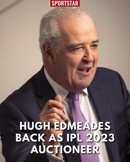Hugh Edmeades set to return as auctioneer for IPL 2023 mini-auction