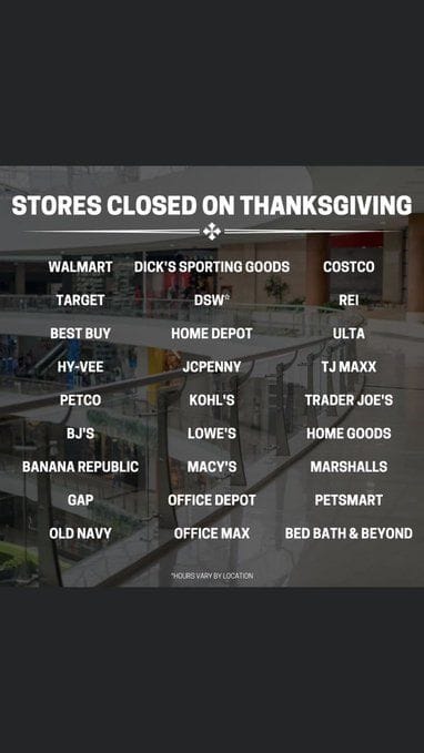 What grocery stores are open on Thanksgiving 2022? List explored