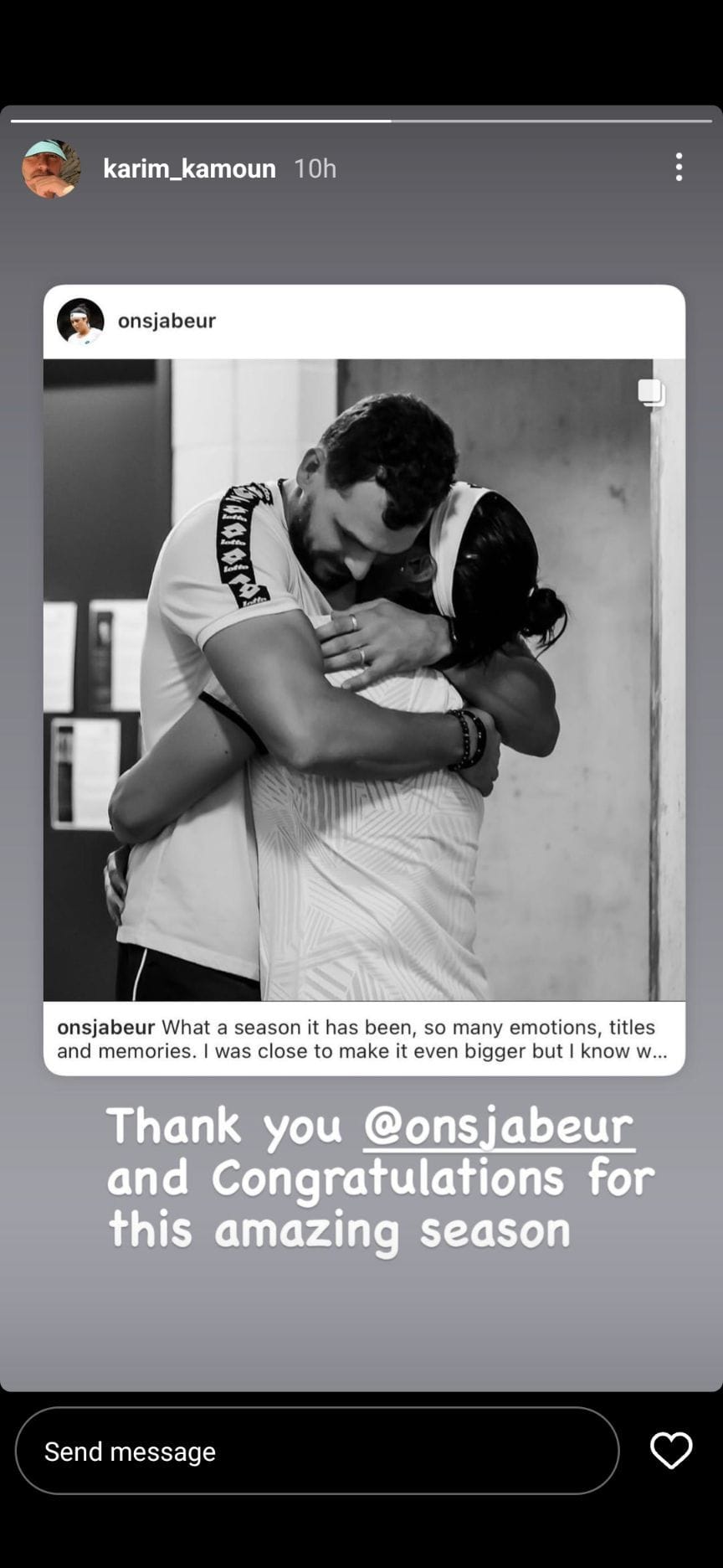 "Thank you and congratulations for this amazing season" - Ons Jabeur's ...