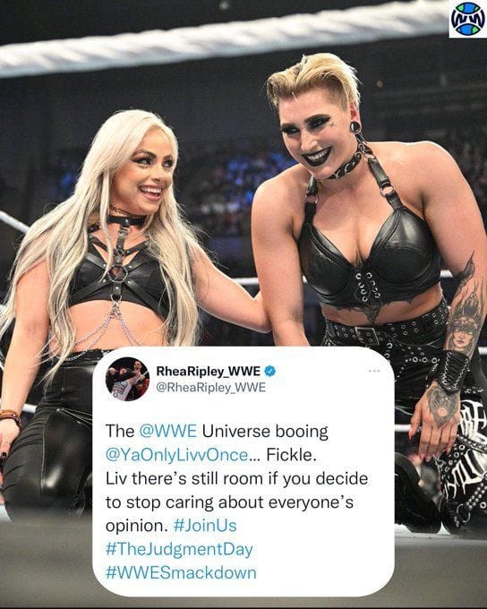 Rhea Ripley shares four-word reaction to photo with former tag partner in WWE