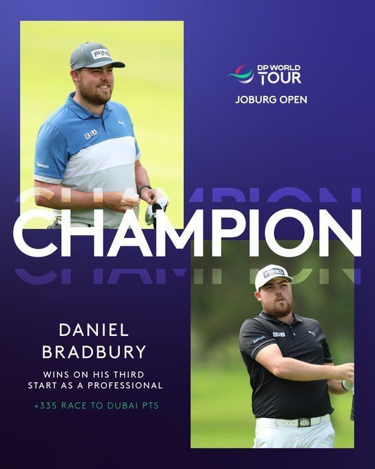 “That lad has ice in his veins” – Fans react to rookie Dan Bradbury winning the Joburg Open