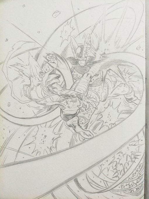 Dragon Ball meets One Punch Man in jaw-dropping Cell vs Garou fanart
