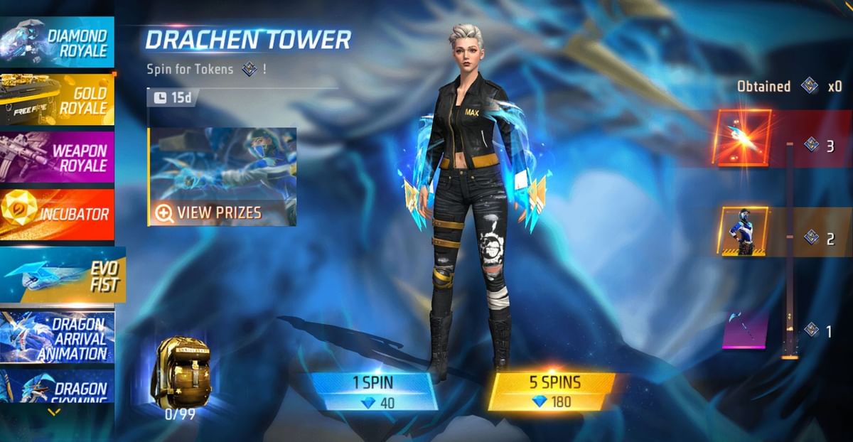 Free Fire MAX Drachen Tower: Get Evo fist skin, bundle, and more