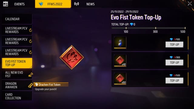Free Fire MAX Evo Fist Token Top-Up event guide: Get free grenade skin and more