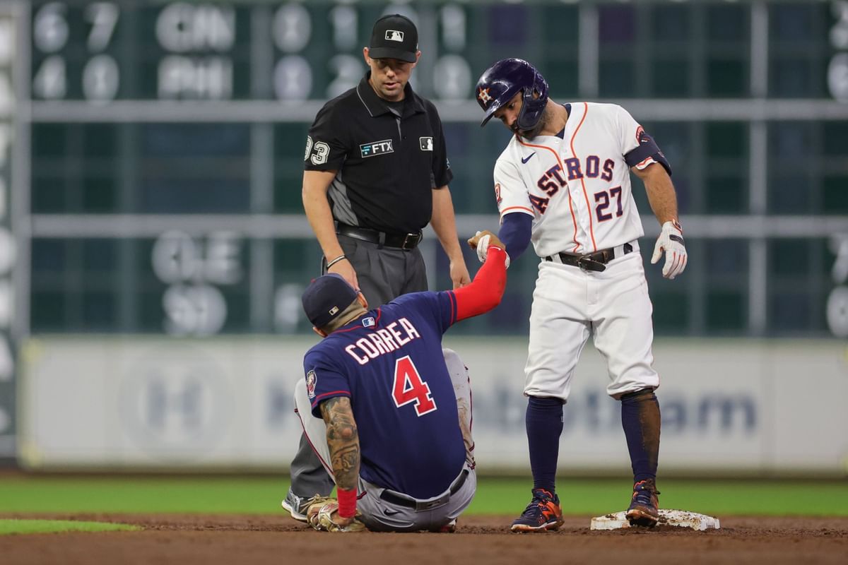 "Jeremy Pena the ALCS and World Series MVP... we now go live to Carlos Correa back in the studio ...