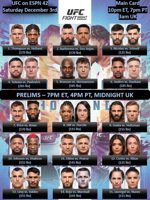 What UFC fight is on tomorrow night?