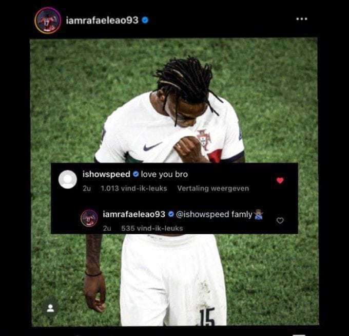 IShowSpeed reaches out to Portuguese star Rafael Leao after their World Cup elimination, latter ...