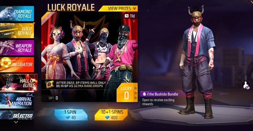 Free Fire MAX Hall of Elites: How to get Way of the Bushido Bundle and ...