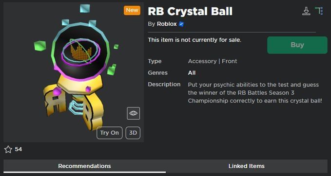 How to get RB Crystal Ball for free in Roblox