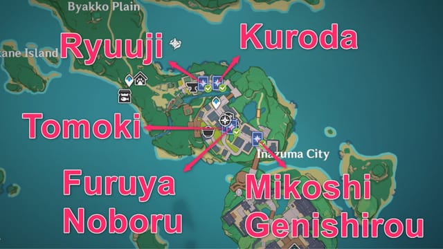 All Genshin Impact Genius Invokation NPC locations for TCG