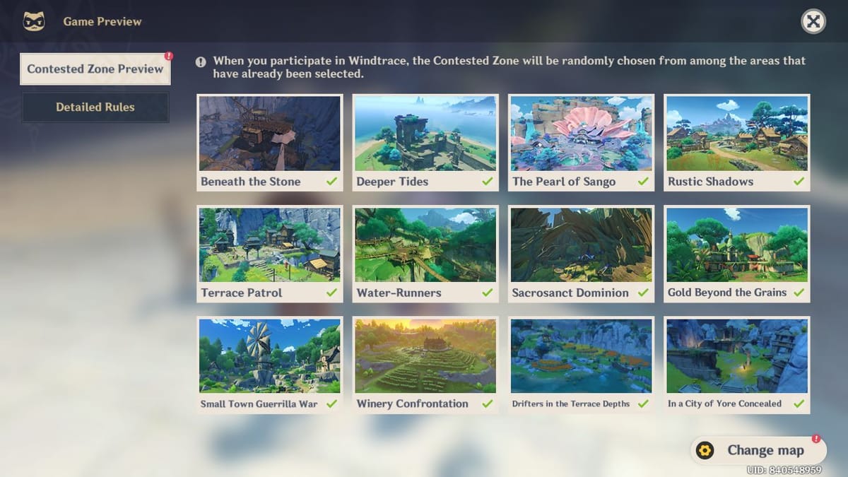 Genshin Impact Windtrace map selection guide: How to choose a specific ...