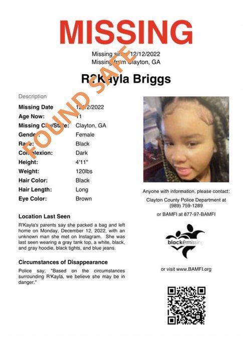 What happened to R’Kayla Briggs? Missing Georgia girl found after ...