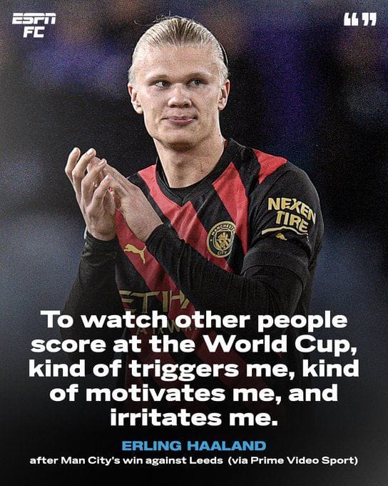 “A bit mad that I’ve not been at the World Cup” – Haaland admits he ...