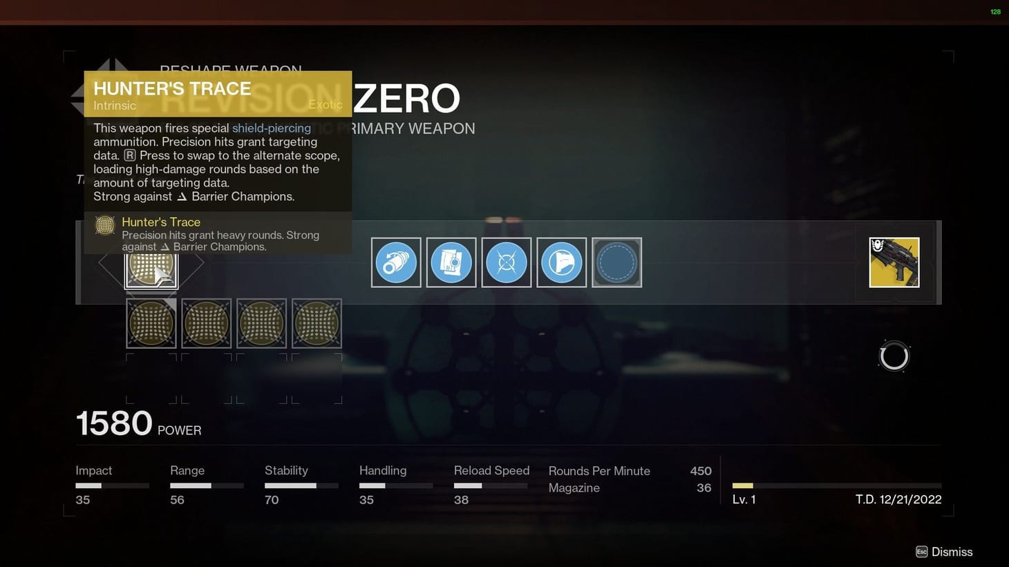Destiny 2 Revision Zero guide: How to use, Exotic perks, and more