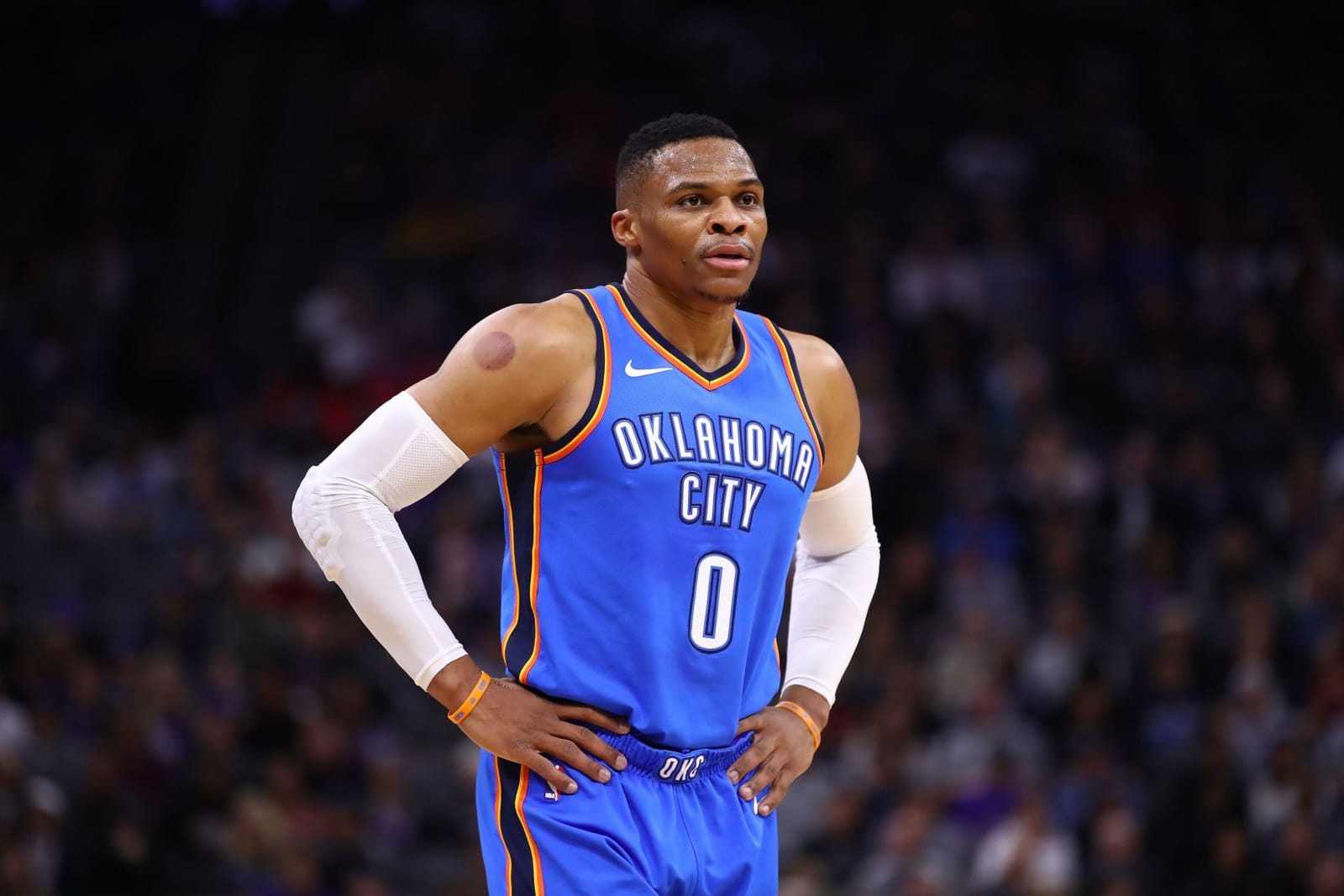 What were Russell Westbrook's stats in his MVP winning year?