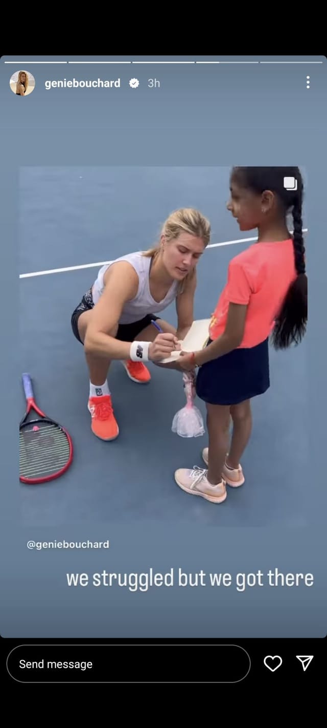 Watch: Eugenie Bouchard makes young fan's day by writing her a note