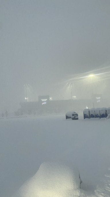 NFL fans in disbelief as snowed-in pictures emerge of Highmark Stadium ...