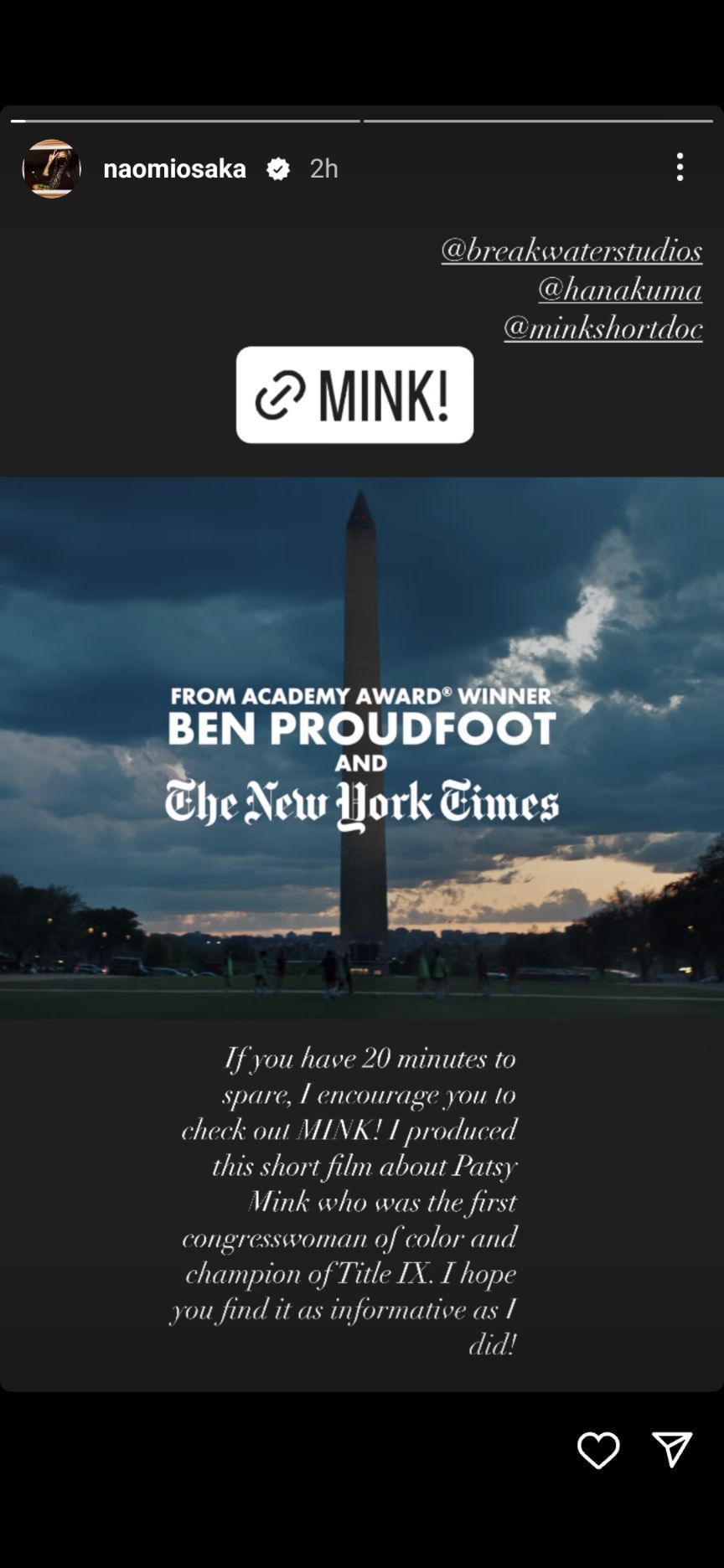 Naomi Osaka urges fans to watch a short film produced by her on the ...