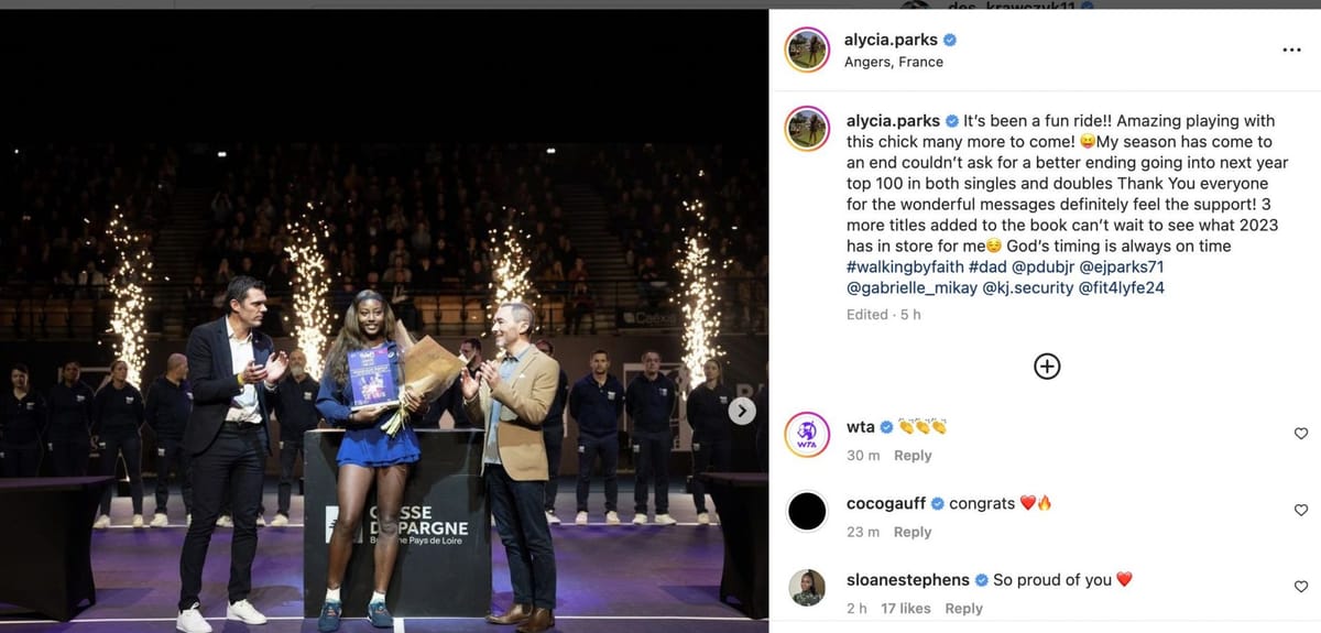 "So proud of you" - Coco Gauff and Sloane Stephens congratulate Alycia ...