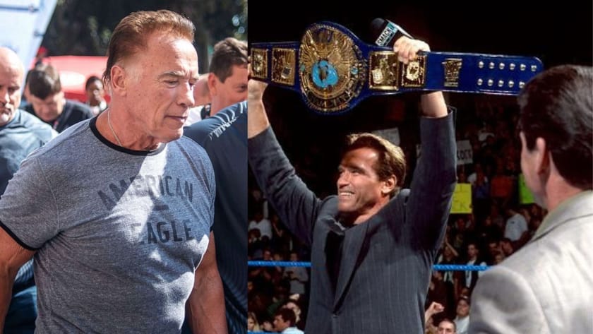 Which WWE legend did Arnold Schwarzenegger knock out?