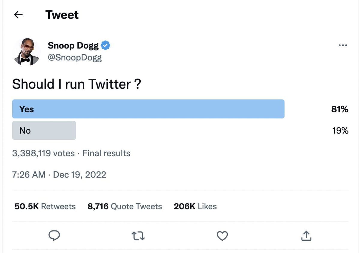 "Rebrand as tWEEDter": Snoop Dogg asks if he should run Twitter amid ...