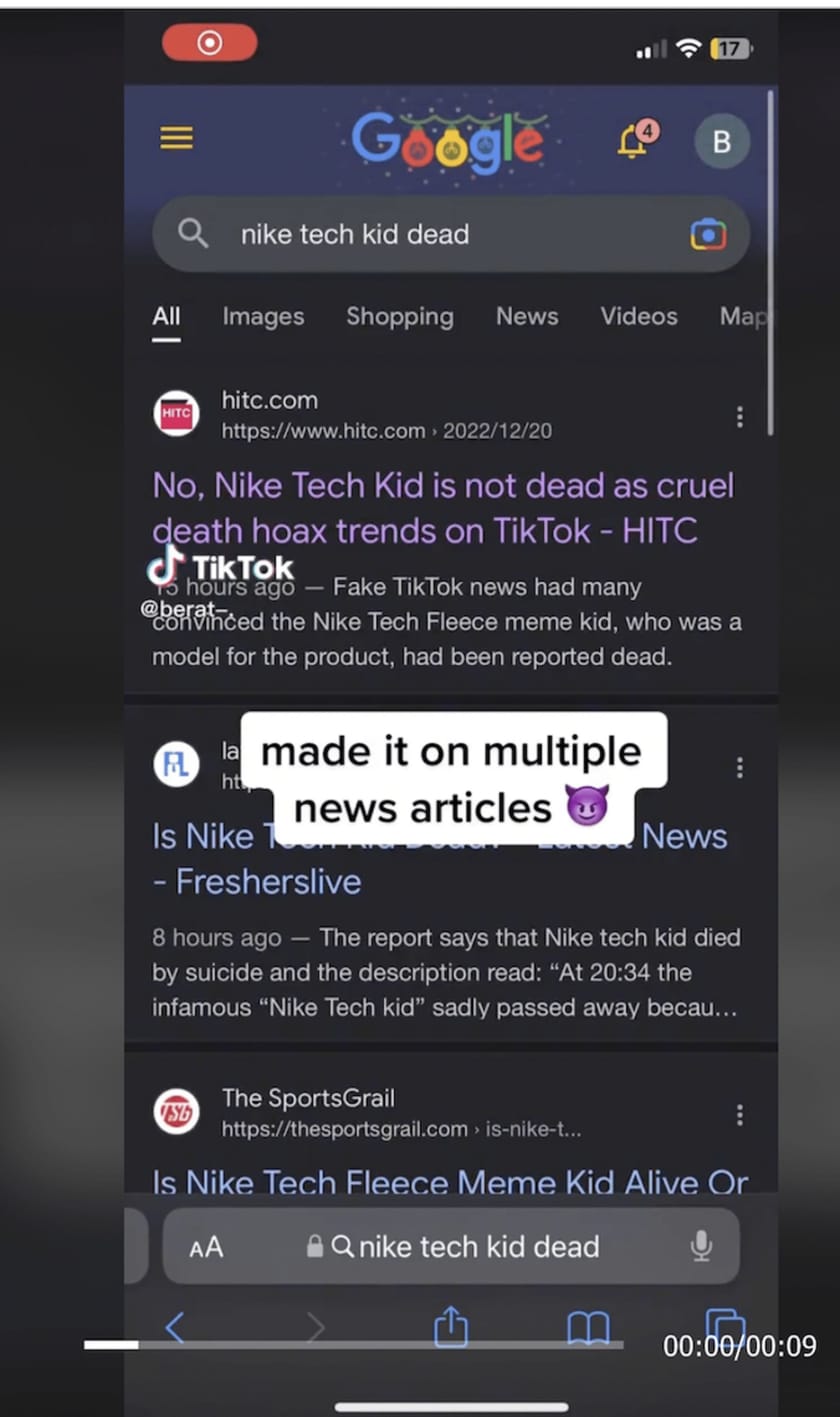 Fact Check: Did the Nike Tech Kid die? TikTok hoax debunked - laacib