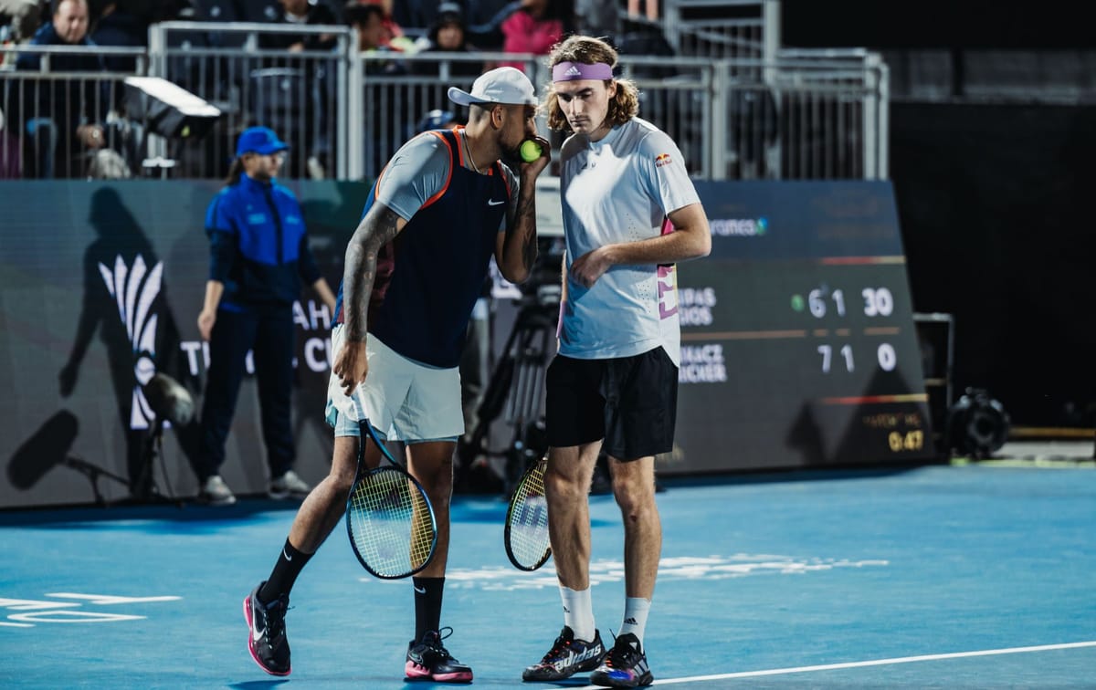"How it started" - Nick Kyrgios shares photo with a young Stefanos Tsitsipas following their ...