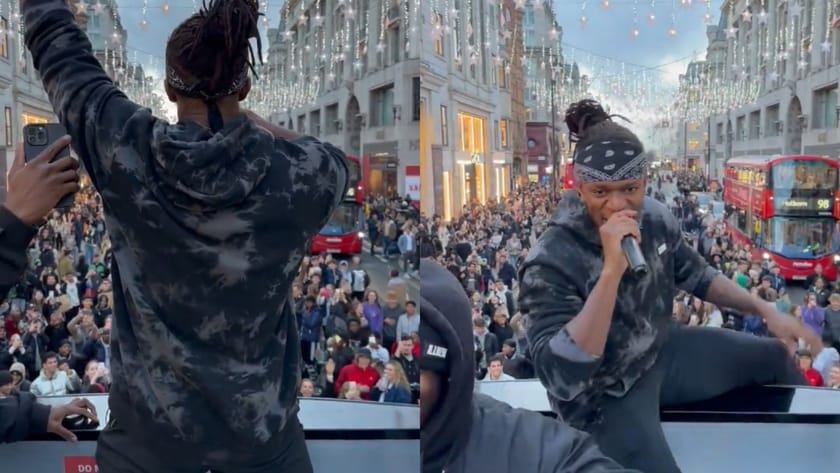 Sidemen perform “Christmas Drillings” in the middle of London as fans ...