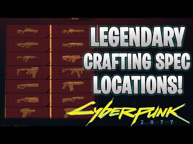 Where to find crafting specs (blueprints) in Cyberpunk 2077?