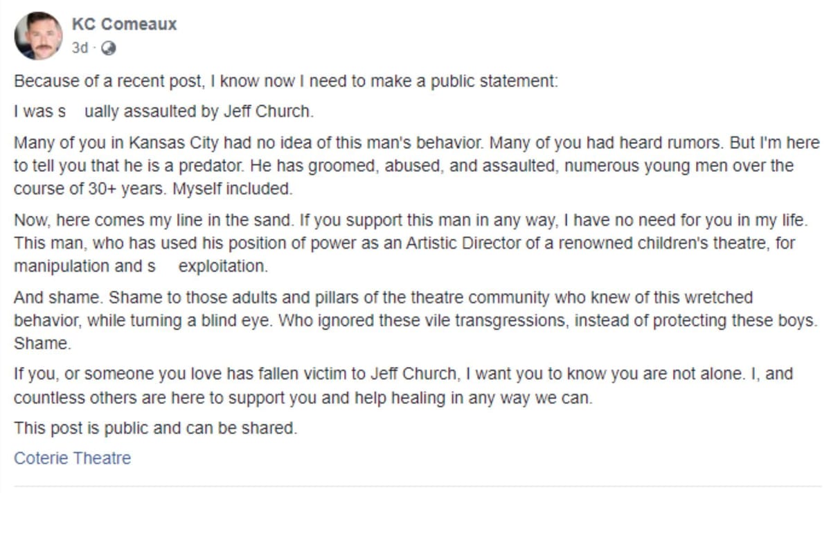 Jeff Church: What did Coterie Theatre’s Jeff Church do? Artistic ...