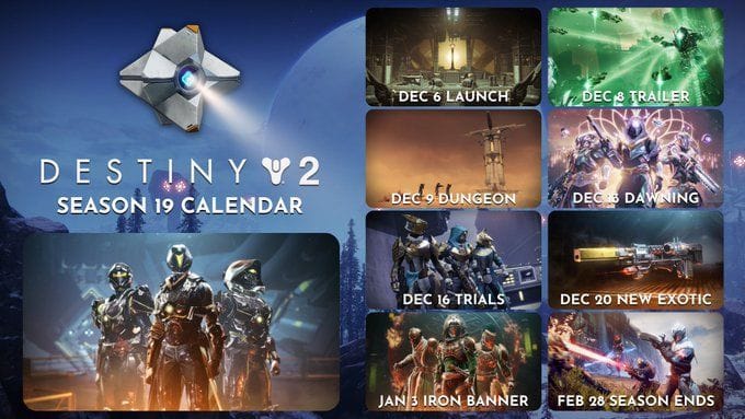 Destiny 2 Season of the Seraph calendar until Lightfall