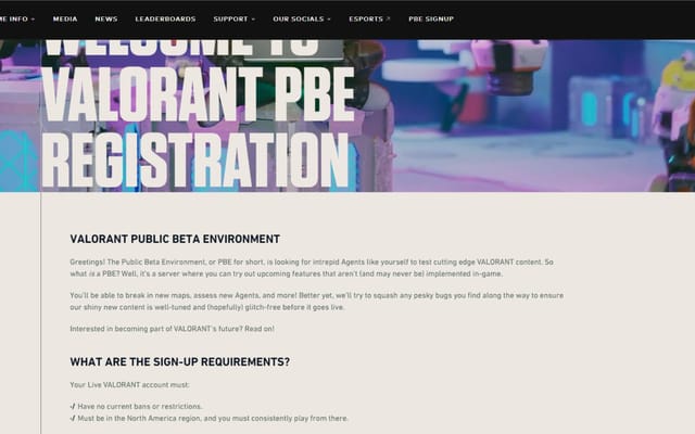 How to sign up for the Valorant PBE server in 2022
