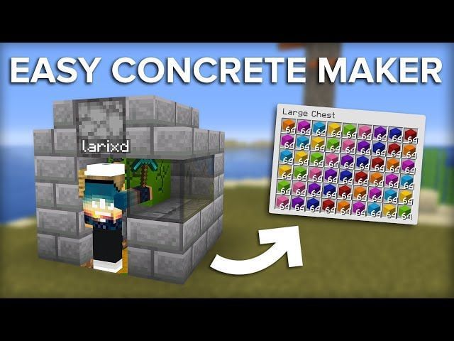 How to build automatic concrete maker in Minecraft