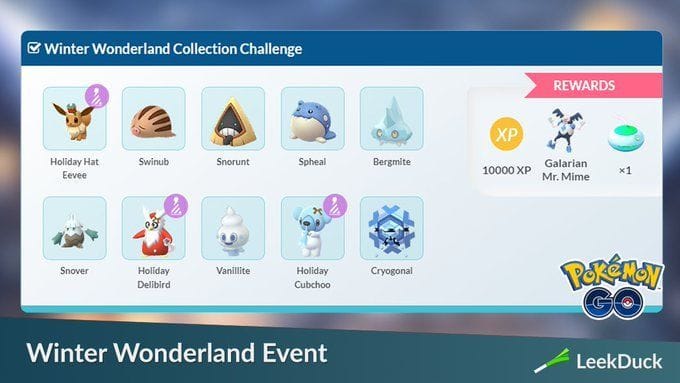 Pokemon GO Winter Wonderland Collection Challenge: All tasks and rewards