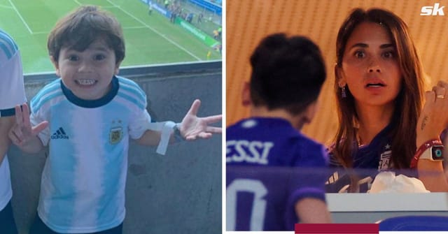 Lionel Messi’s son Mateo throws chewing gum at fans inside stadium ...