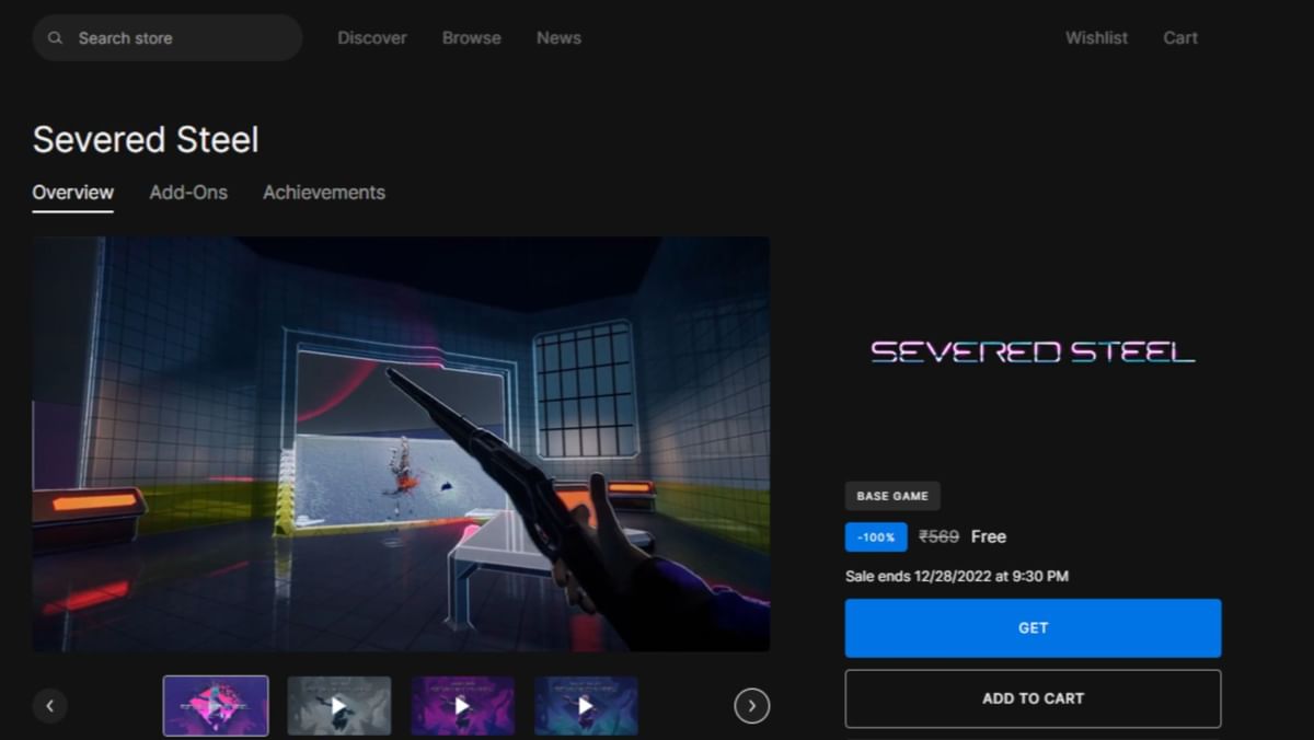 How to get Severed Steel for free on Epic Games Store Holiday Sale 2022