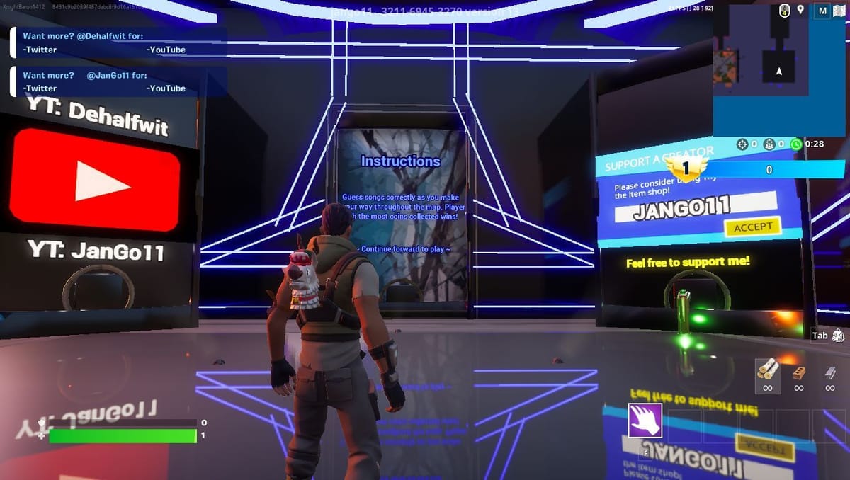 Fortnite Guess The Song Latest Codes 2022