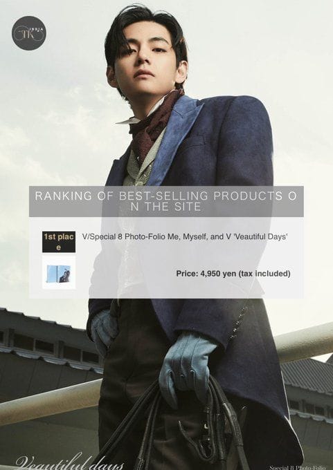 BTS V’s photobook series "Veautiful Days" ranks first on several ...