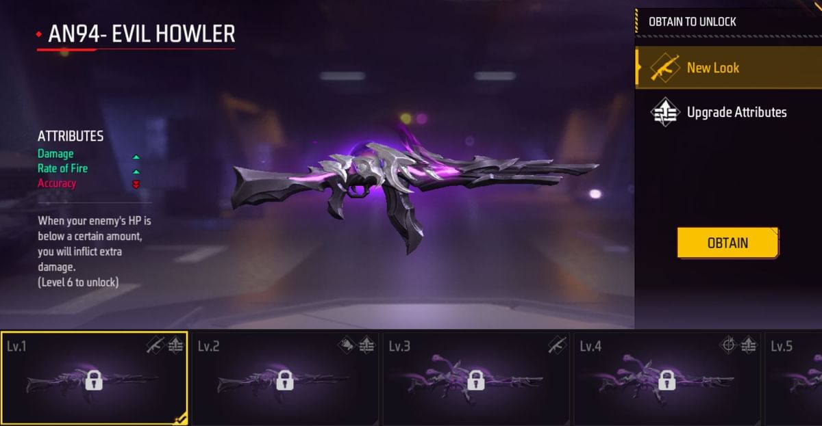 Garena releases new Evil Howler AN94 in Free Fire MAX Faded Wheel