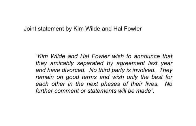 Kim Wilde and Hal Fowler relationship expired as couple announce ...